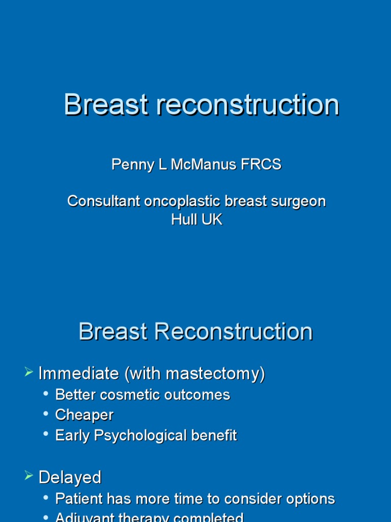 Breast Reconstruction | PDF | Plastic Surgery | Body Modification