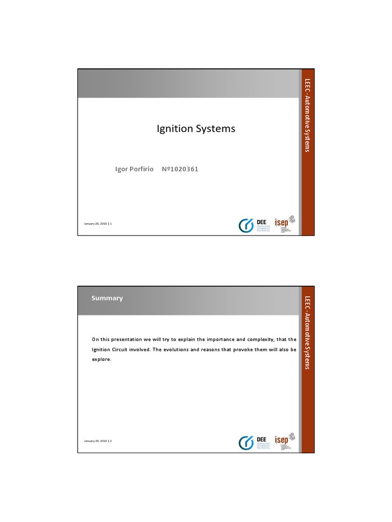 Ignition Systems Evolution Pdf Ignition System Distributor