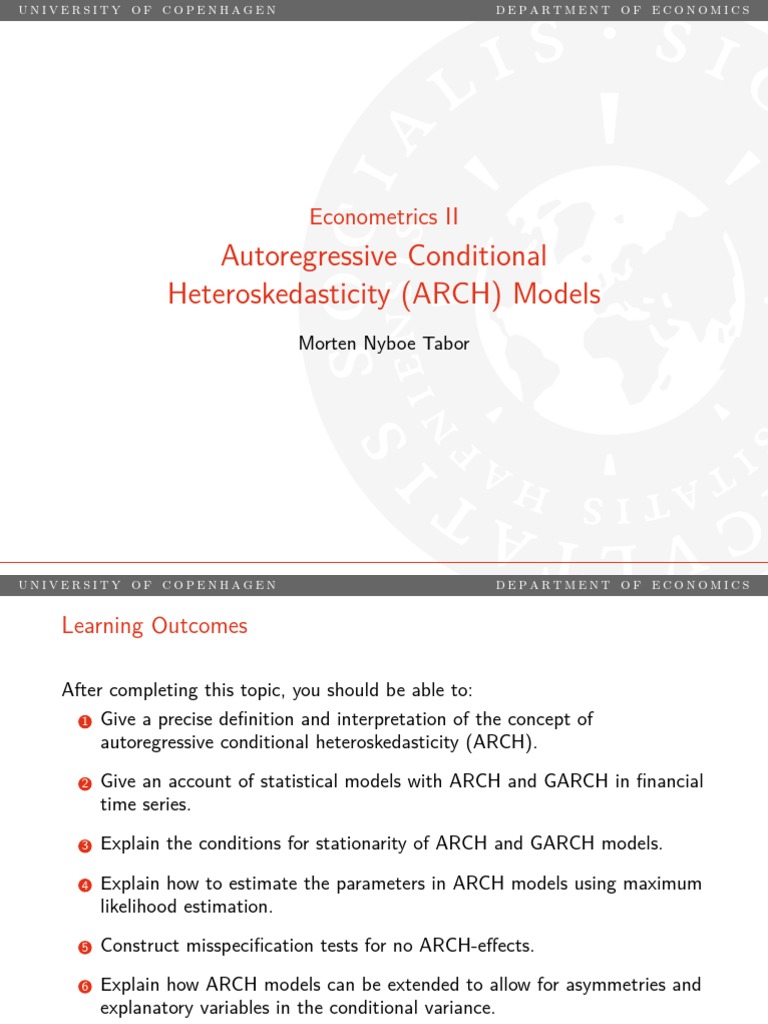Autoregressive Conditional Heteroskedasticity (ARCH) Models ...