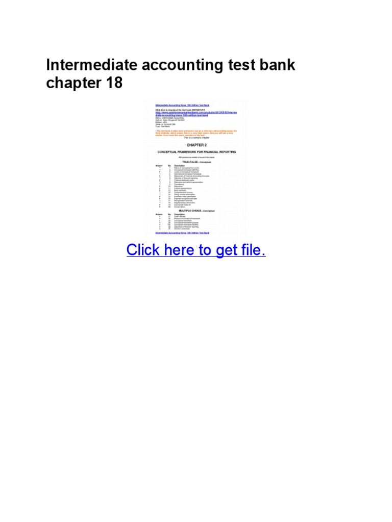 Intermediate Accounting Test Bank Chapter 18 | PDF | Service Industries ...