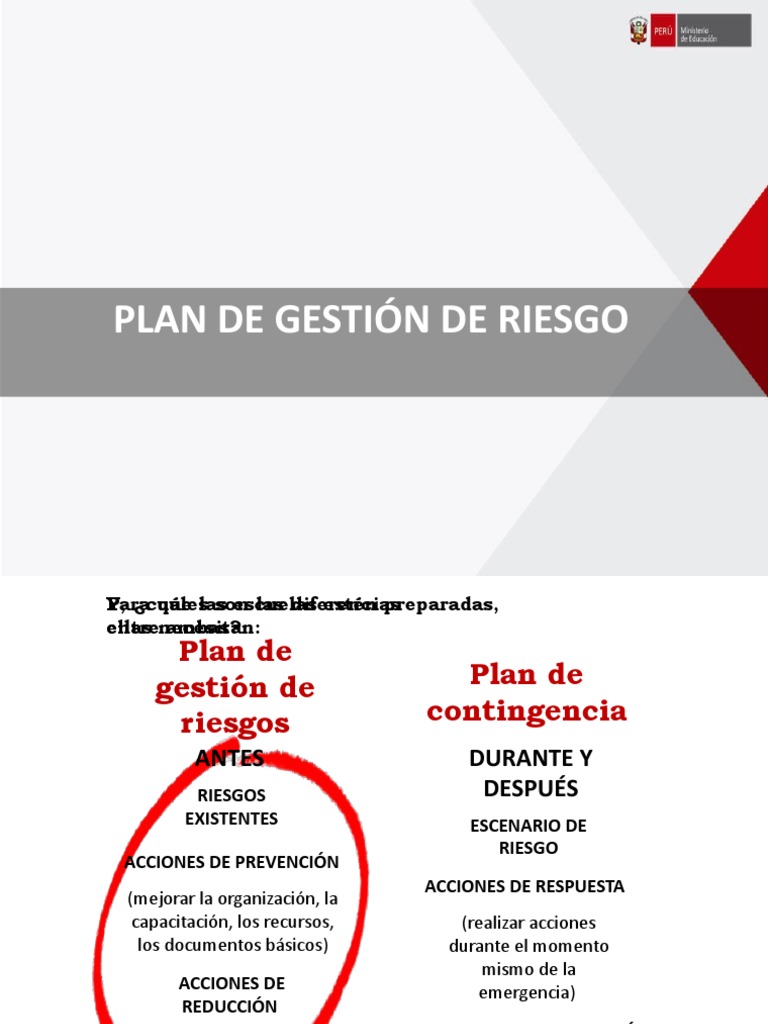 Plan de GRD | PDF | Riesgo | Salón de clases