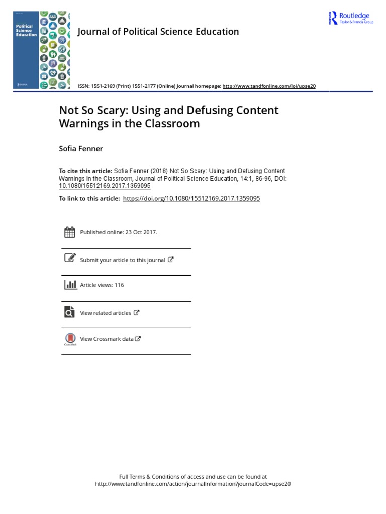 Using and Defusing Content Warnings | PDF | Posttraumatic Stress ...