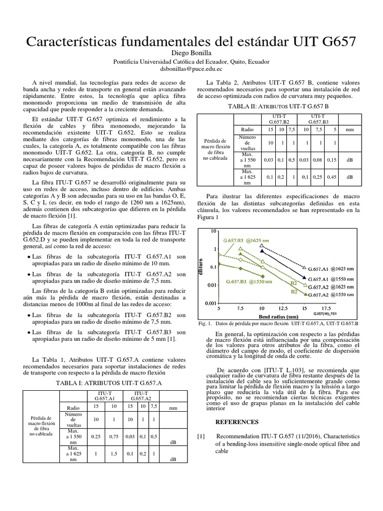Estandar g657 | PDF | Electrónica | Telecomunicaciones