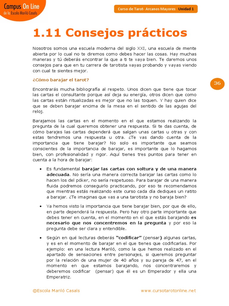 Consejos Prácticos PDF | PDF | Tarot | Ocio