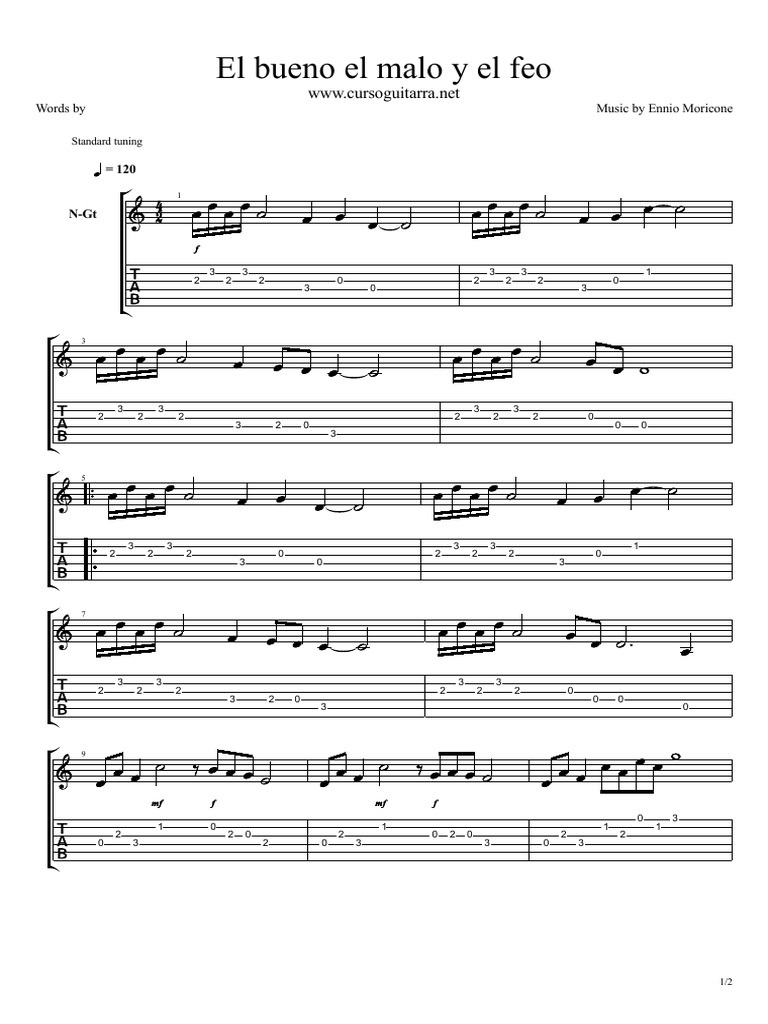 El bueno el malo y el feo theme | PDF