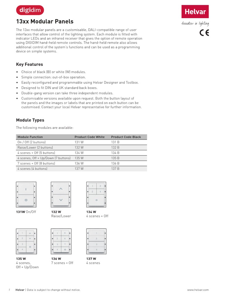 13xx Modular Panels: Key Features | PDF | Modular Programming | Modularity