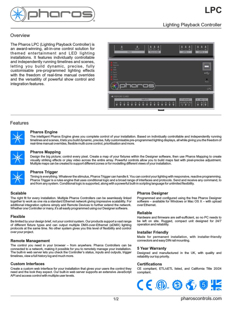 Lighting Playback Controller: Pharos Engine | PDF | World Wide Web ...