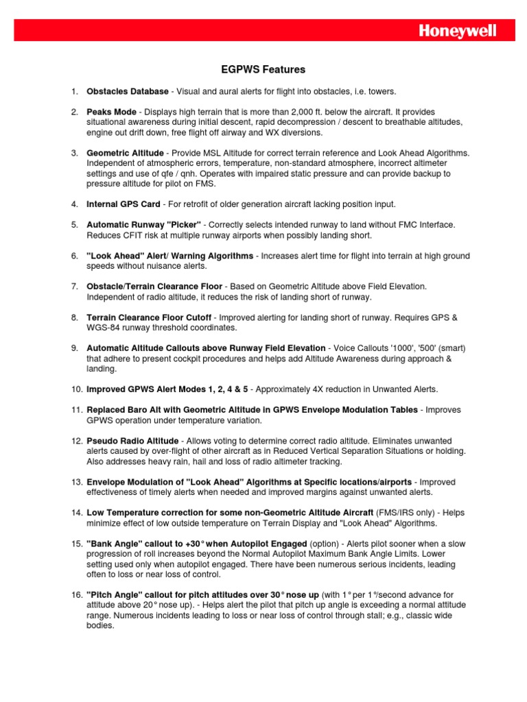 EGPWS Features PDF | PDF | Aerospace Engineering | Aerospace