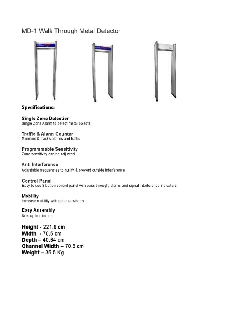 Security Metal Detector Guide | PDF
