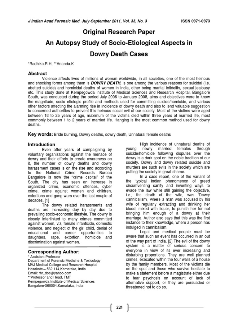 Original Research Paper An Autopsy Study of Socio-Etiological Aspects ...