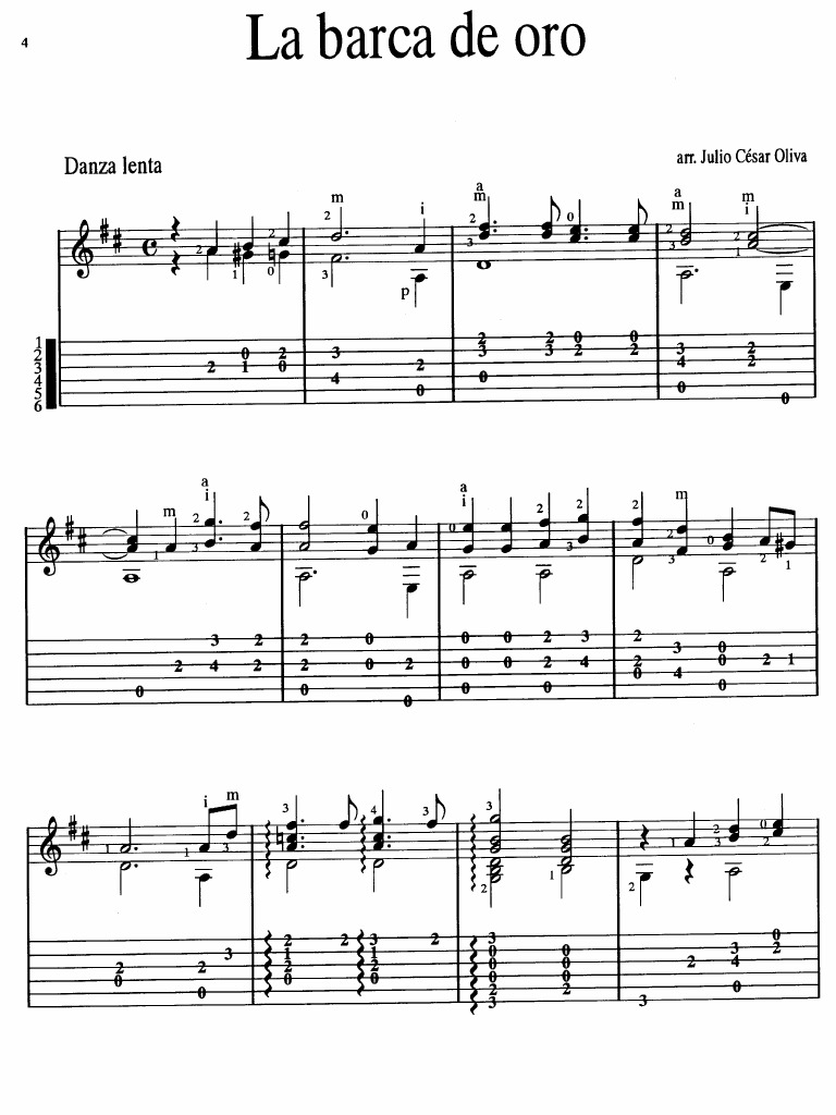 Julio César Oliva, La Barca de Oro Arr | PDF