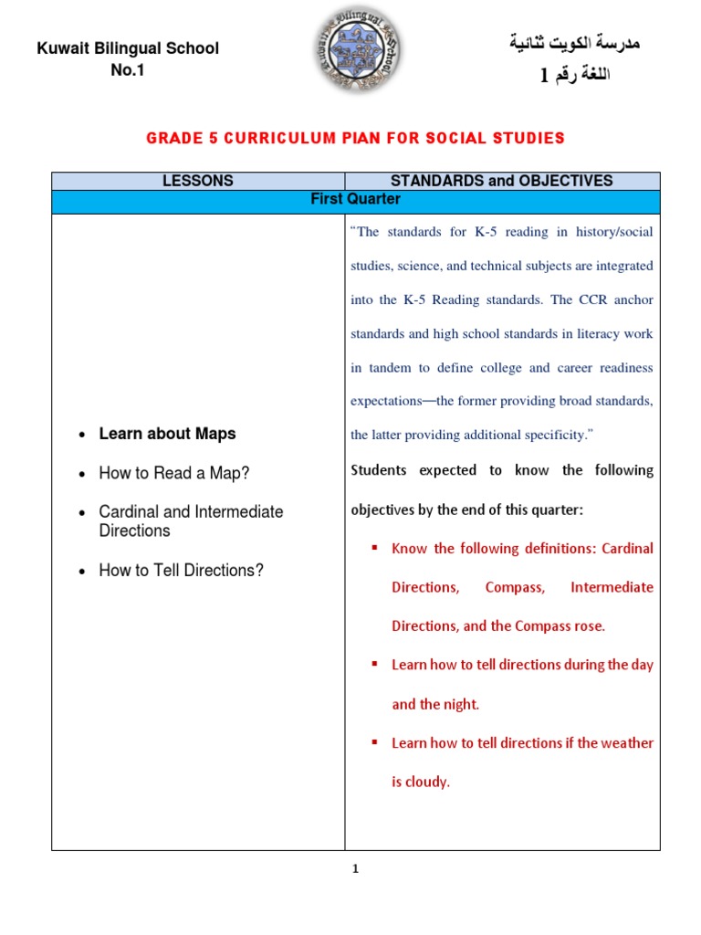 GRADE 5 CURRICULUM PlAN FOR SOCIAL STUDIES | Download Free PDF ...