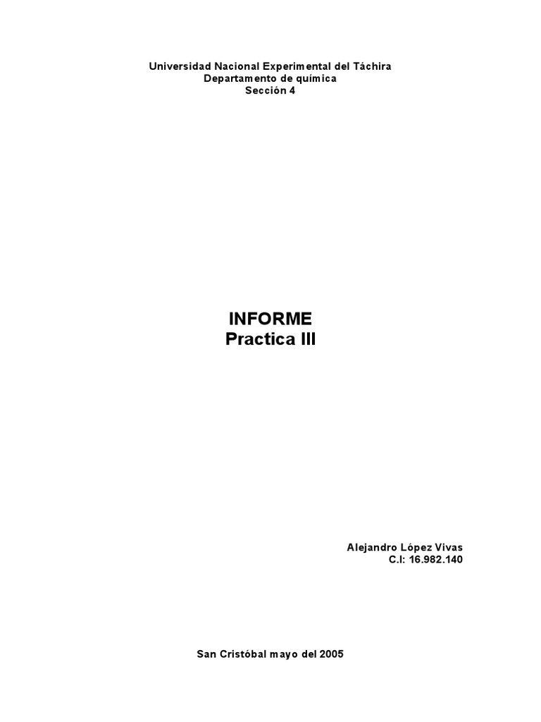 Informe Practica 3. | PDF | Solubilidad | Mezcla