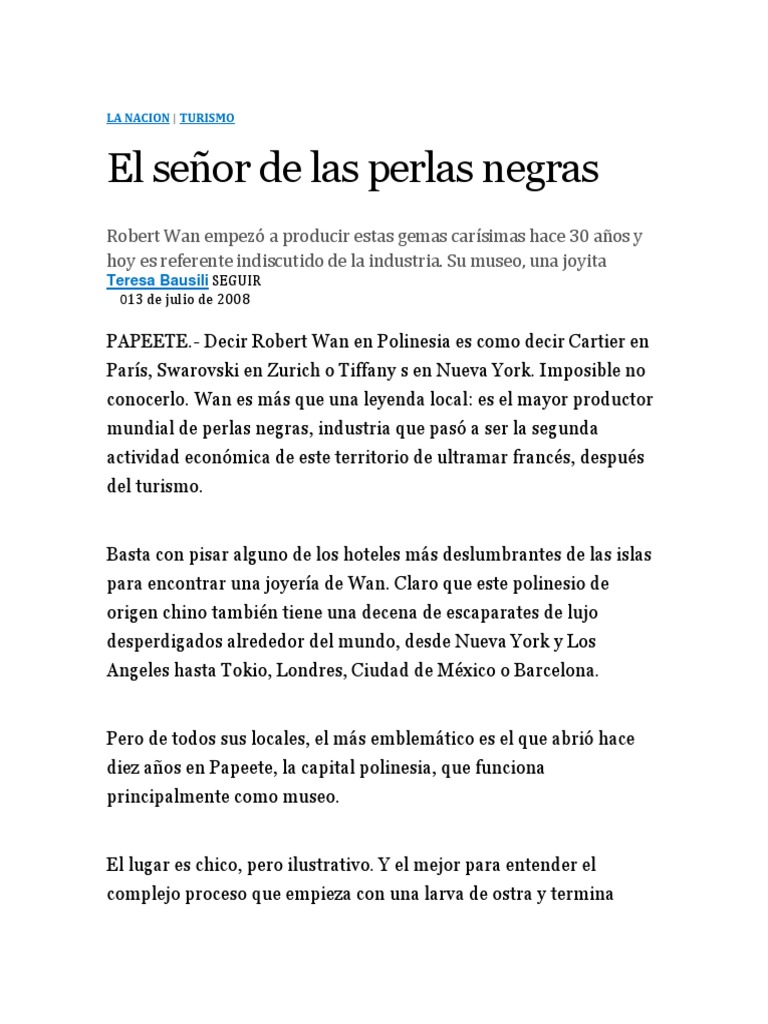 El Señor de Las Perlas Negras | PDF | Perla | Tahití