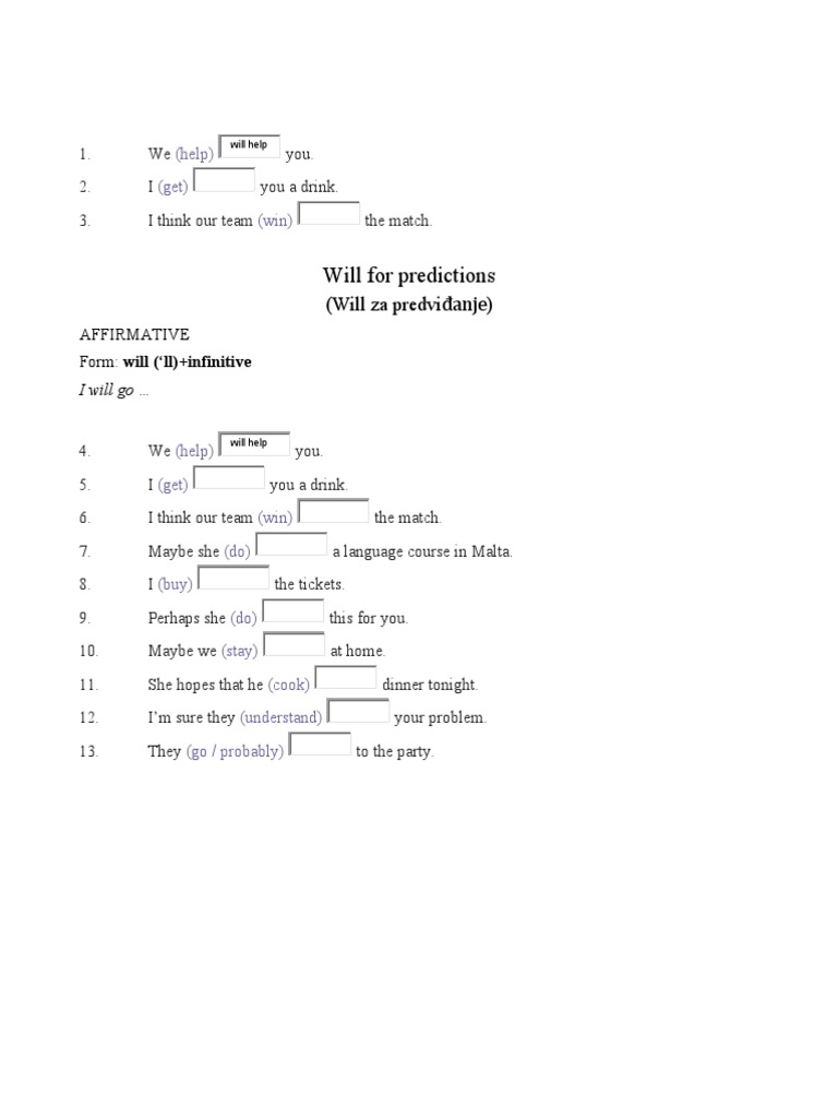 Will For Predictions: (Will Za Predviđanje) | PDF