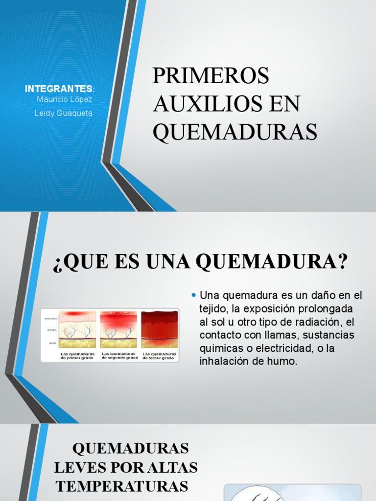 Primeros Auxilios en Quemaduras | PDF | Quemar | Medicina CLINICA