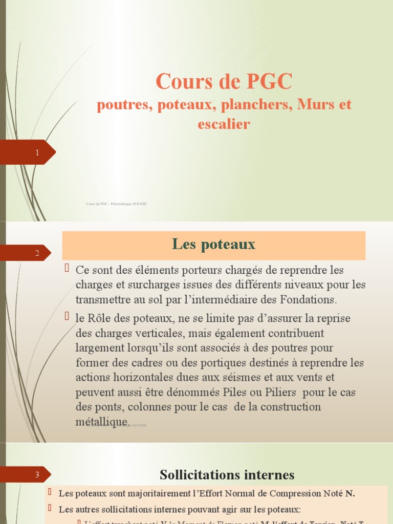 Les Éléments de Structures Poutres Et Poteaux | PDF | Poutre (Structure ...