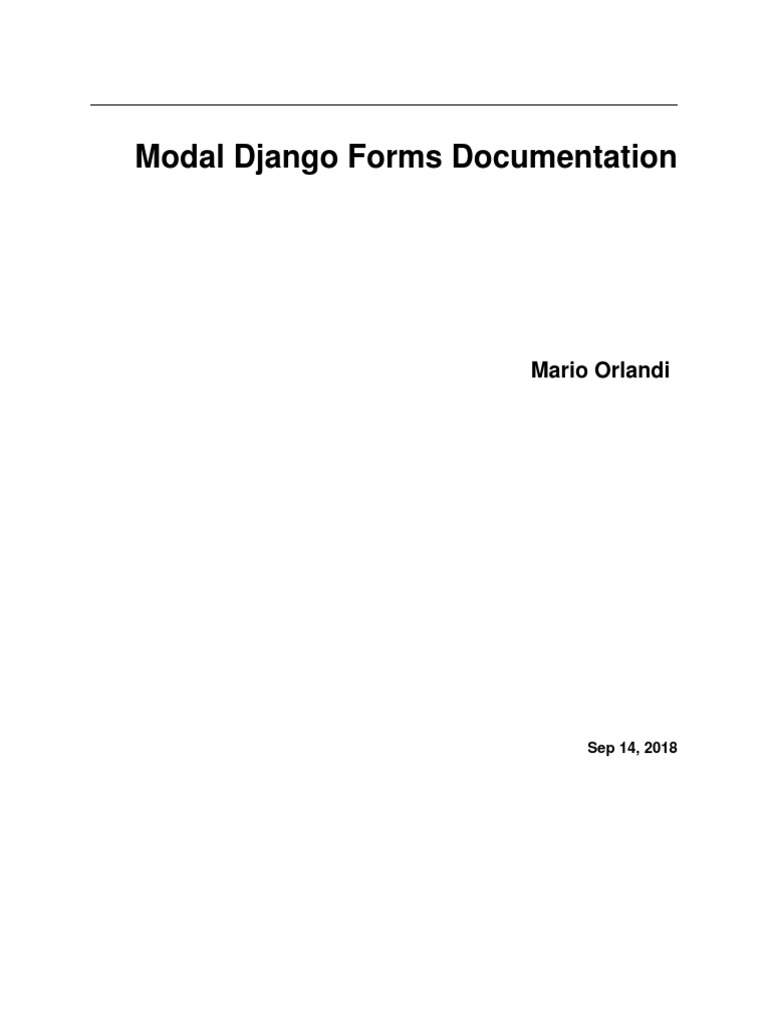Modal Django Forms Documentation: Mario Orlandi | PDF | Bootstrap ...