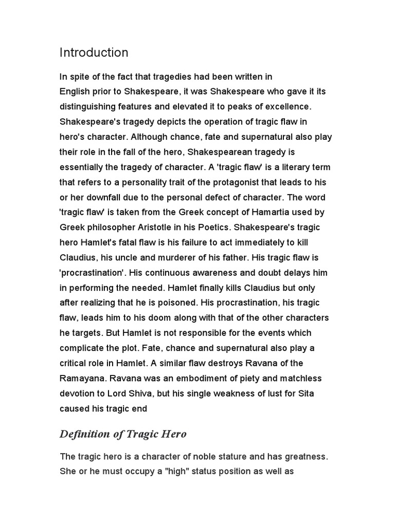 Hamlet: A Study of Tragic Flaw | PDF | Hamlet | Tragedy