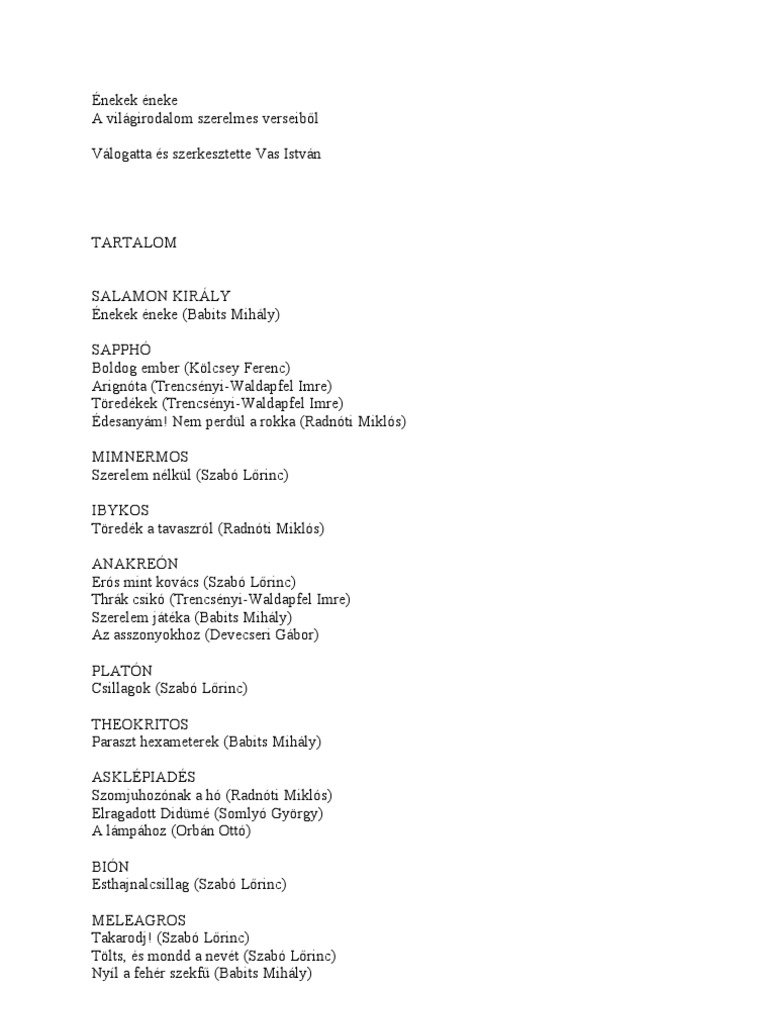 Énekek Éneke | PDF