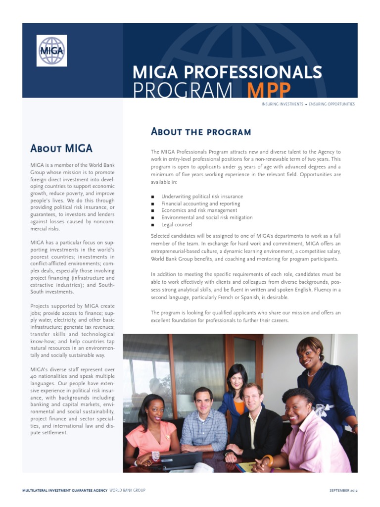 Miga Professionals Program PDF | PDF | Multilateral Investment ...