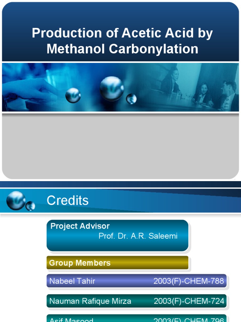 Production of Acetic Acid via Methanol Carbonylation: A Process Design ...