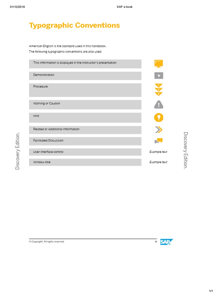 Typographic Conventions: Example Text Example Text | PDF