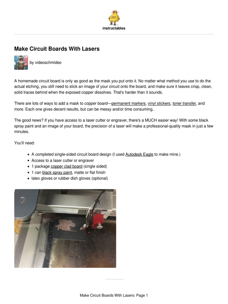 Make Circuit Boards With Lasers: Laser Etch PCB Masks in Minutes | PDF ...
