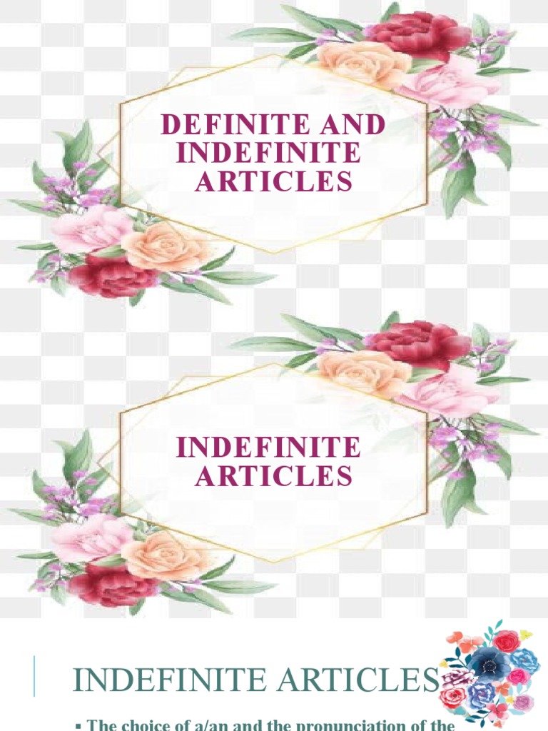 Definite and Indefinite Articles - Grammar | PDF | Noun | Grammatical ...