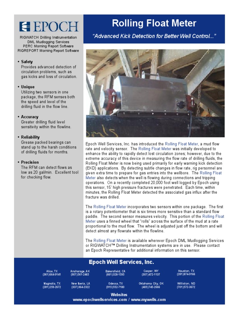 Rolling Float Meter: "Advanced Kick Detection For Better Well Control ...