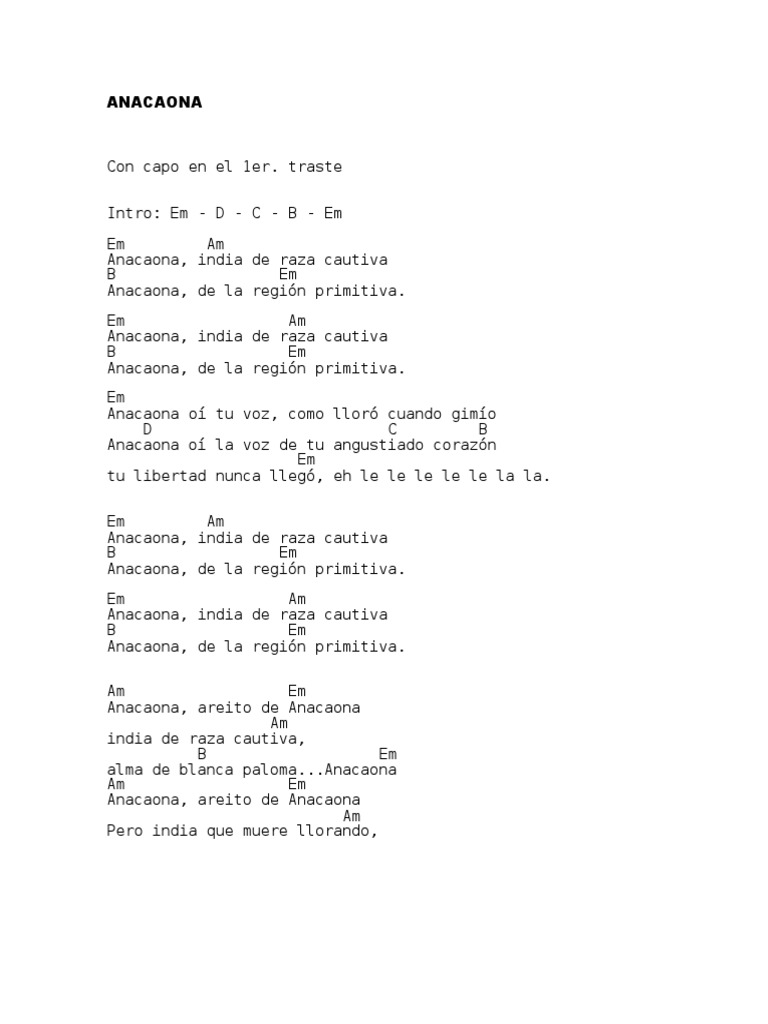Acordes de Anacaona | PDF