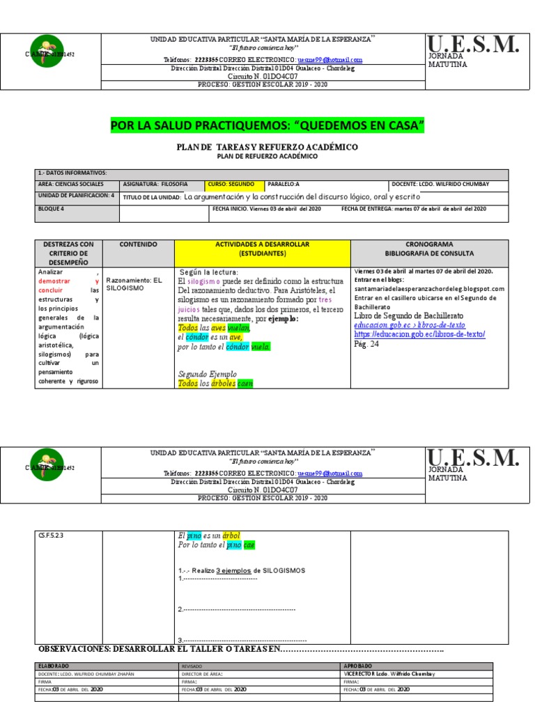 Tarea N. - 5.-Filosofia de Segundo Año de Bachillerato Estudiantes ...