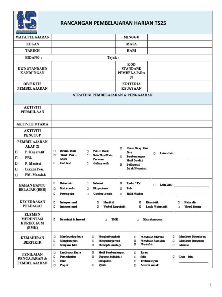 Format RPH TS25 (SKG) | PDF
