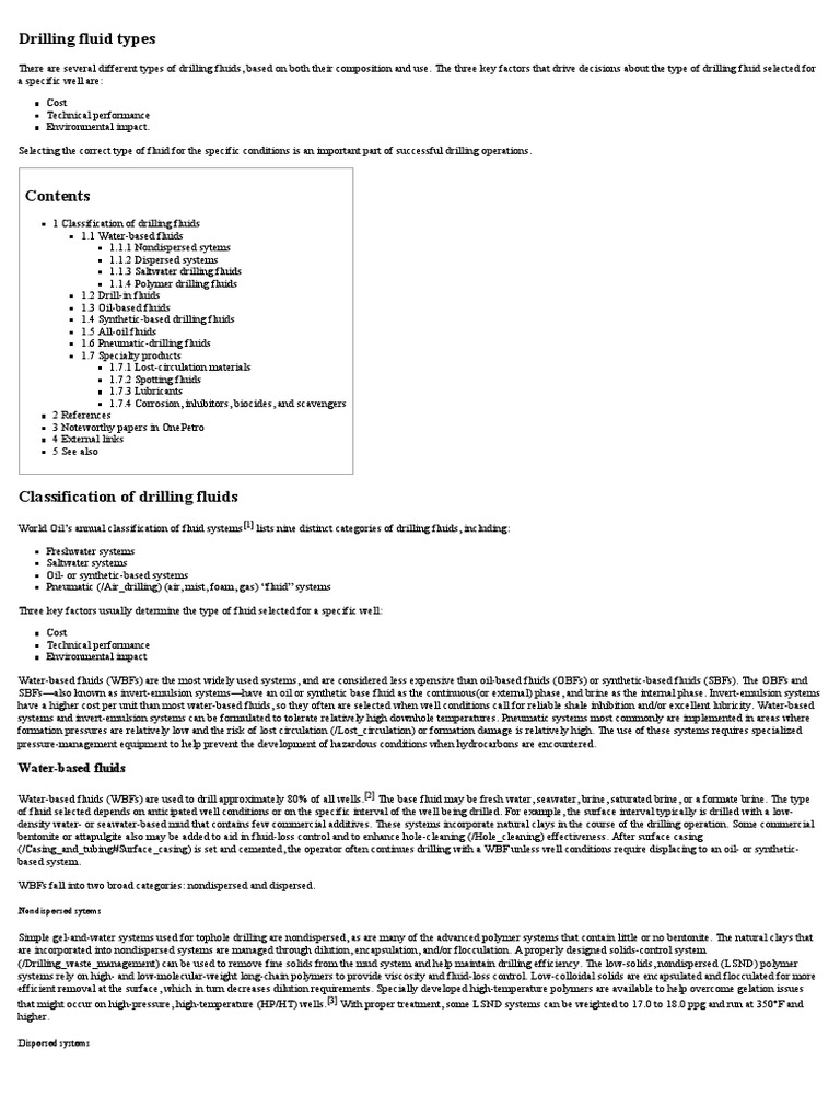 Drilling Fluid Types | PDF | Corrosion | Drilling