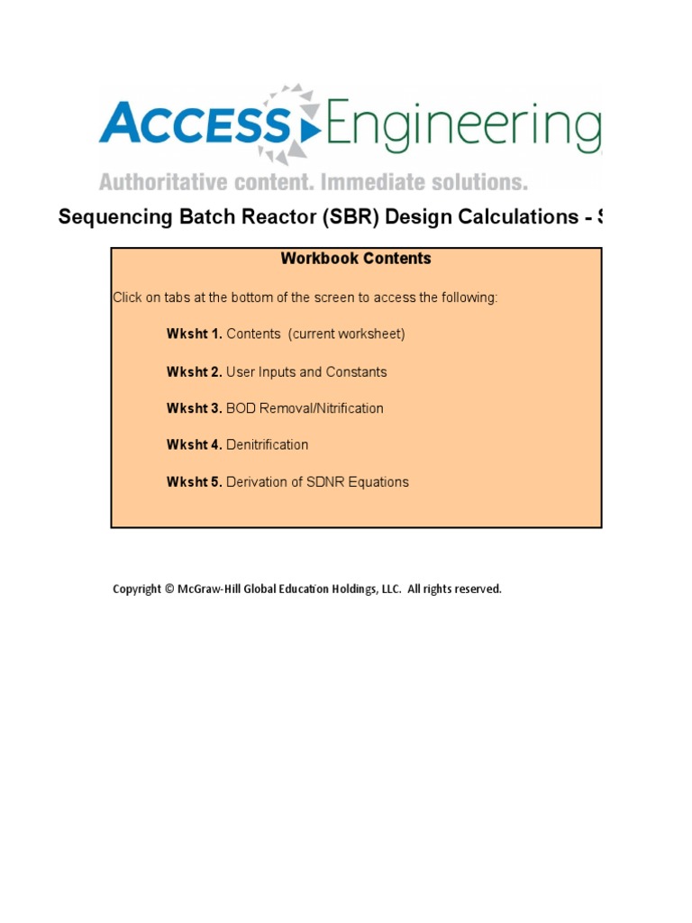 Sequencing Batch Reactor (SBR) Design Calculations - S.I. Units | PDF ...