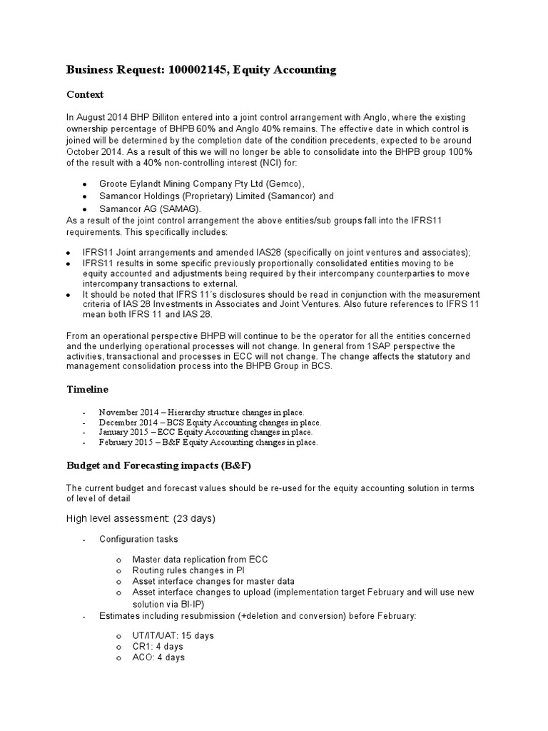 Business Request 100002145 Equity Accounting | PDF | Consolidation ...
