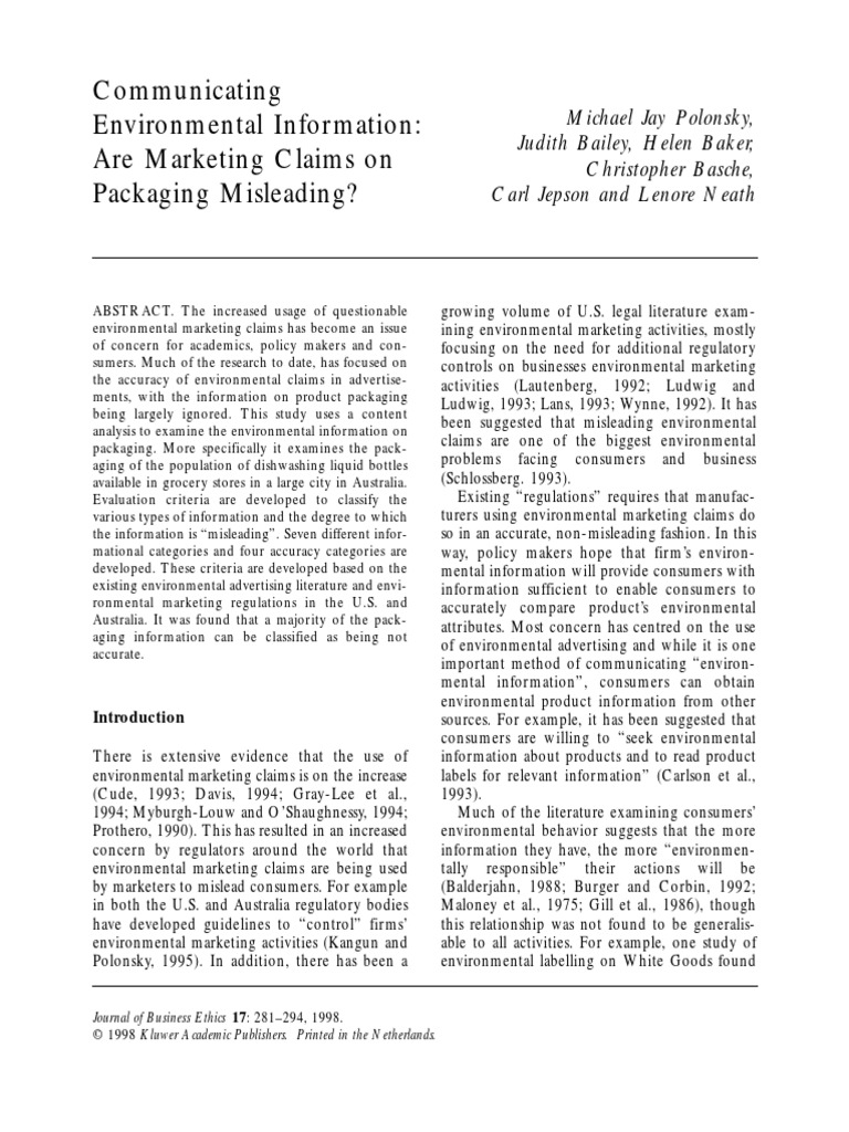 Michael Jay Polonsky | PDF | Corporate Social Responsibility | Marketing