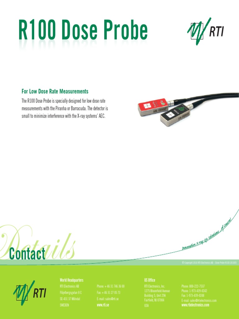 Dose Probe R100B | PDF | Absorbed Dose | Electrical Engineering