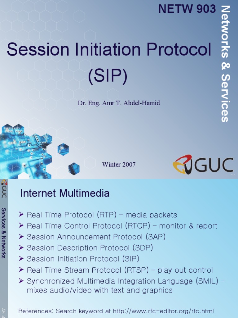 Session Initiation Protocol (SIP) : Dr. Eng. Amr T. Abdel-Hamid | PDF | Session Initiation ...
