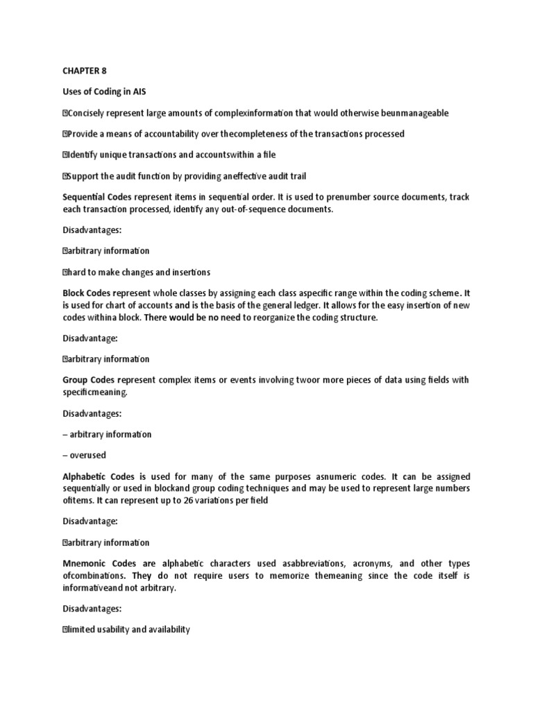 An In-Depth Examination of Coding Techniques, General Ledger Systems ...