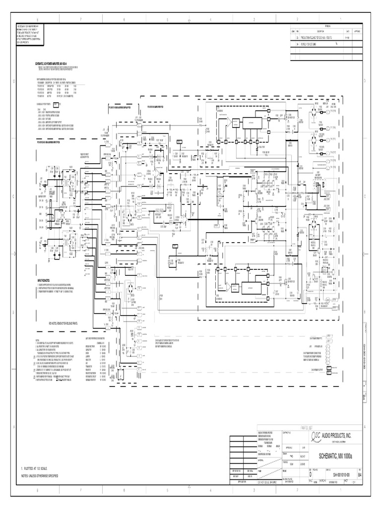 Schematic, 2-Ch Power Amplifier, Mx-1000-A Schematic, 2-Ch Power ...