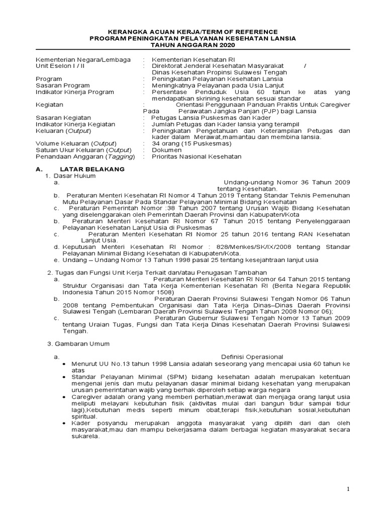 Tor Lansia 2020 | PDF