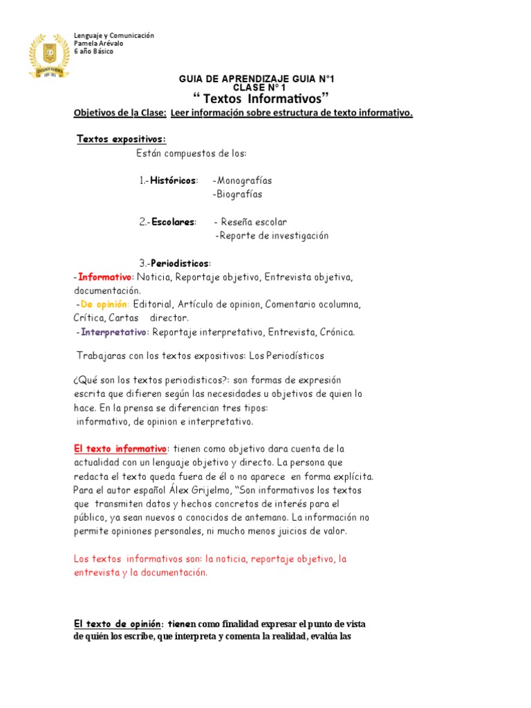 Estructura Texto Informativo | PDF