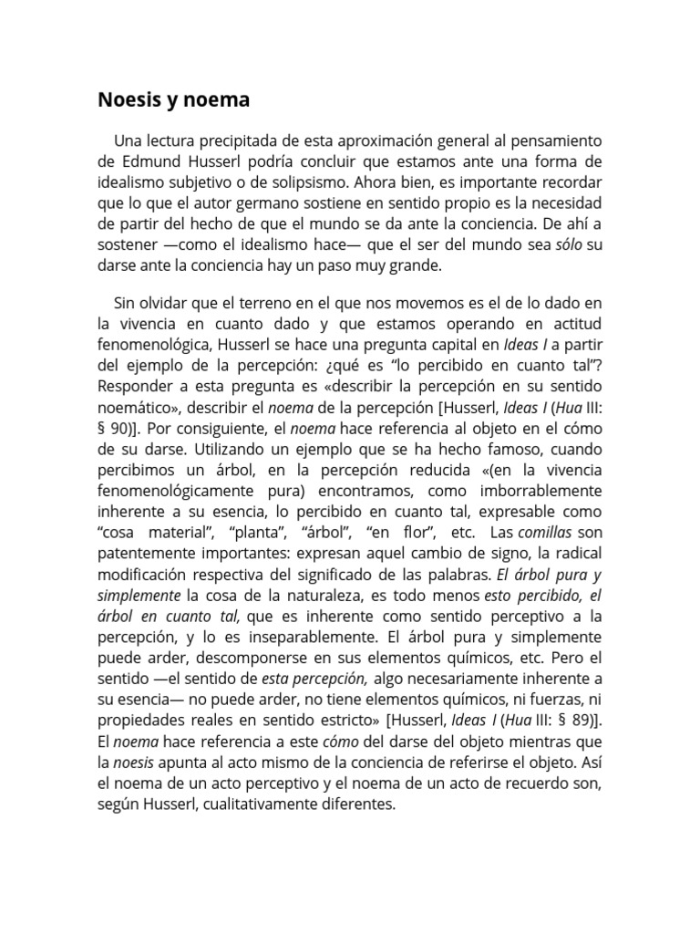 Noesis y Noema | PDF