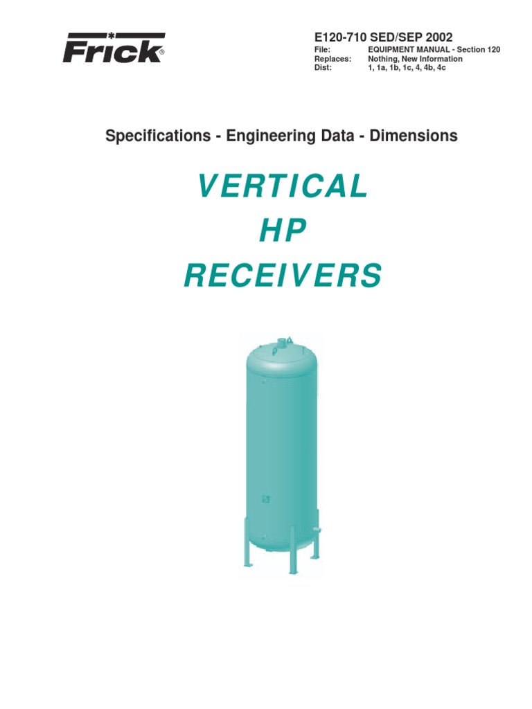 Vertical HP Receivers: Specifications - Engineering Data - Dimensions ...