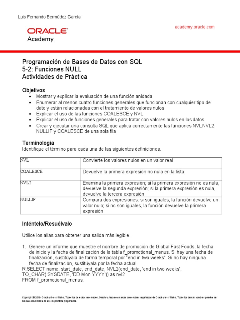 DP 5 2 Practice Esp | PDF | Bases de datos | Gestión de datos