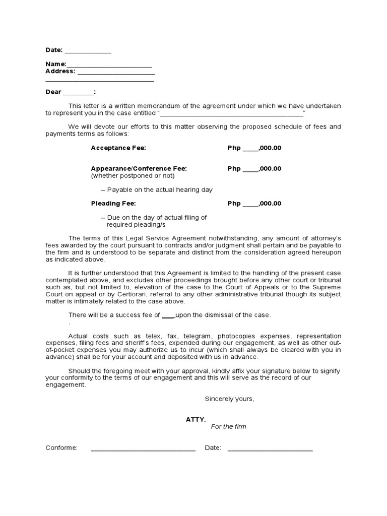 Legal Service Agreement - Form | PDF | Separation Of Powers | Courts
