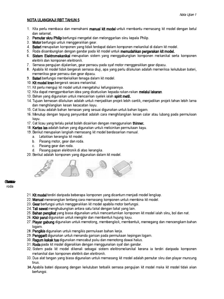 Nota Ulangkaji RBT Tahun 5 | PDF
