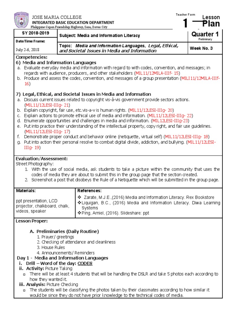 Media and Information Literacy - Part 3 | PDF | Information Literacy ...