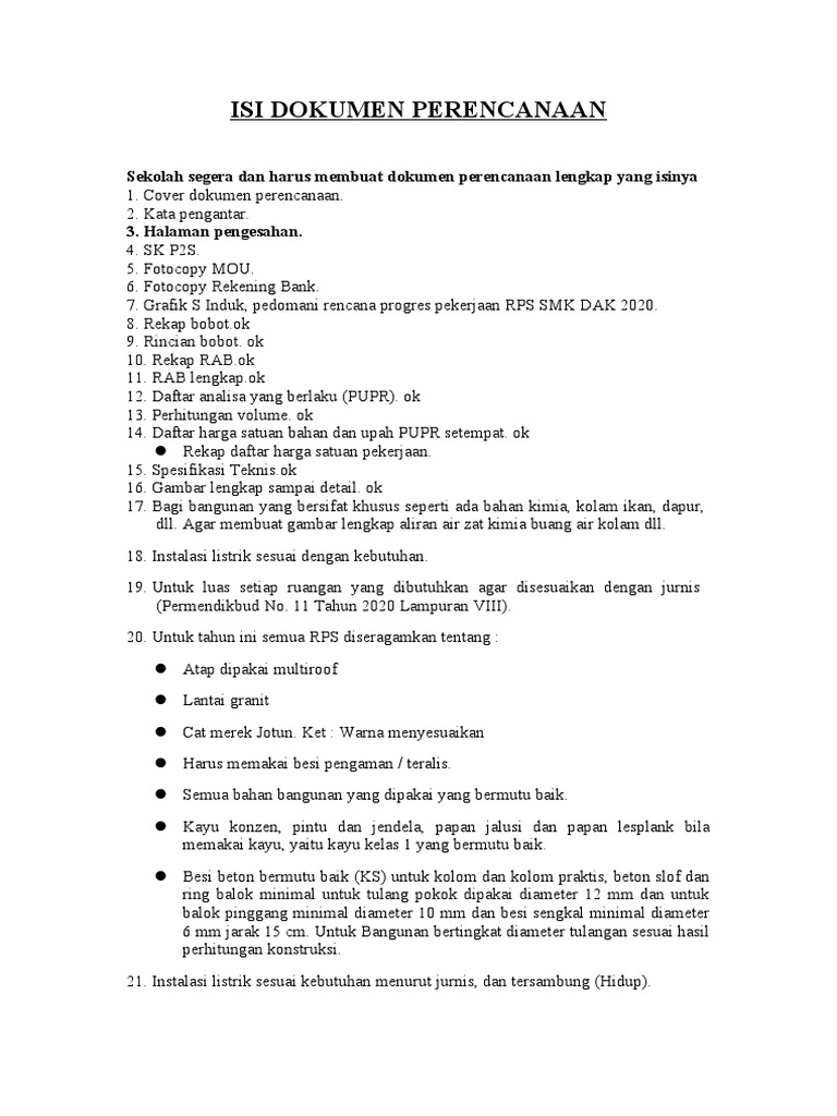 Isi Dokumen Perencanaan | PDF | Griya & Taman